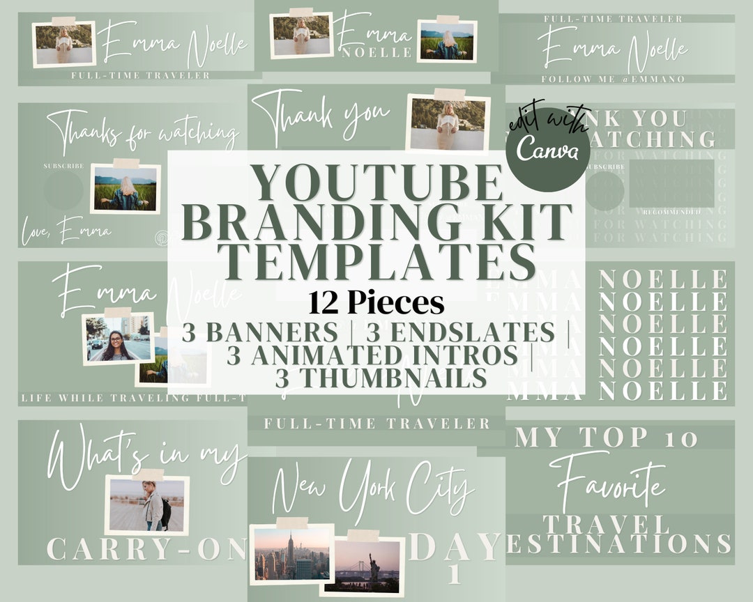Youtube Branding Kit Templates - Youtube Banners - Youtube Endslate ...