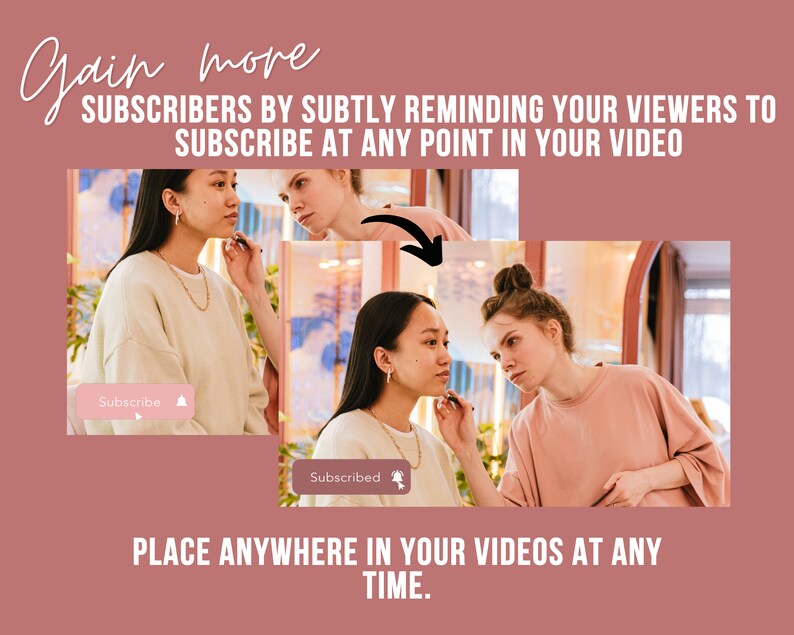 Pink Youtube Subscribe Button Animation Animated Video Overlay ...