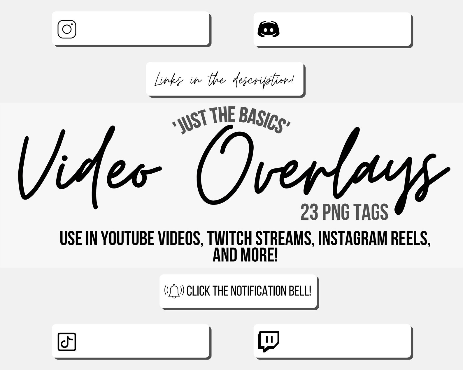 Youtube Video Overlays Transparent Video Overlays | Etsy