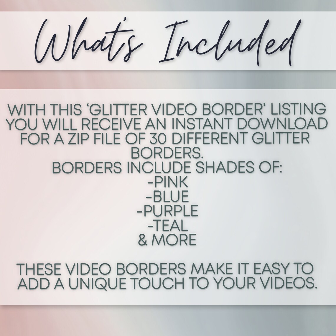 Glitter Video Borders Youtube Video Border Video Editing - Etsy