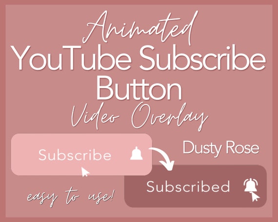 Pink Youtube Subscribe Button Animation Animated Video - Etsy UK
