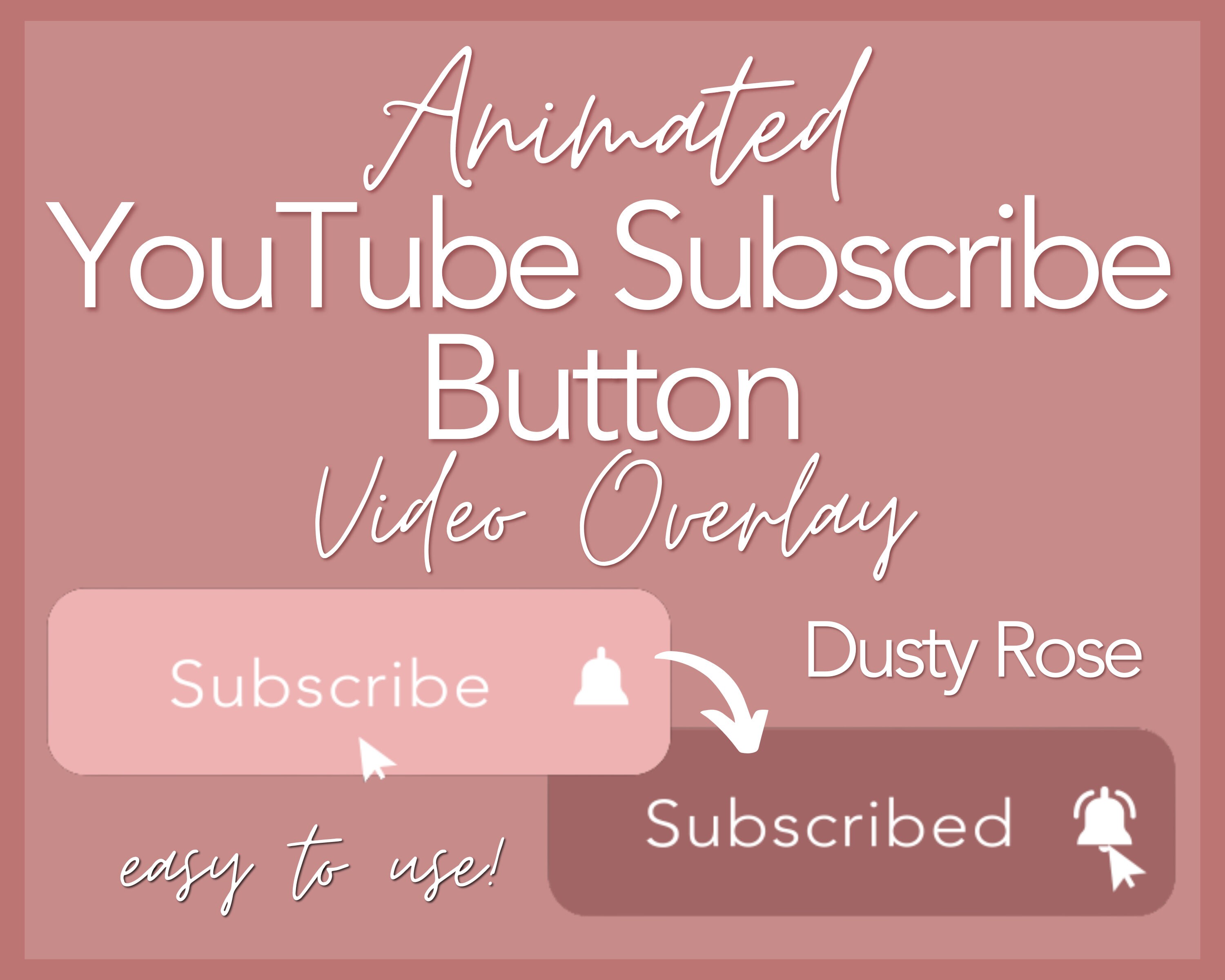 Pink Youtube Subscribe Button Animation - Animated Video Overlay ...