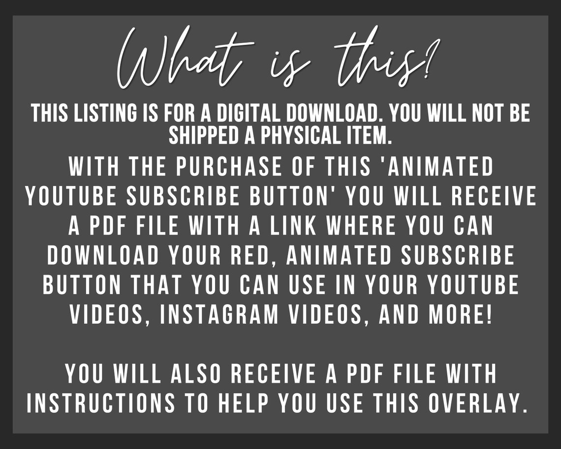 Red Youtube Subscribe Button Animation Animated Video - Etsy