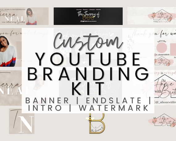 Custom Youtube Branding Kit Youtube Intro Youtube Banner - Etsy