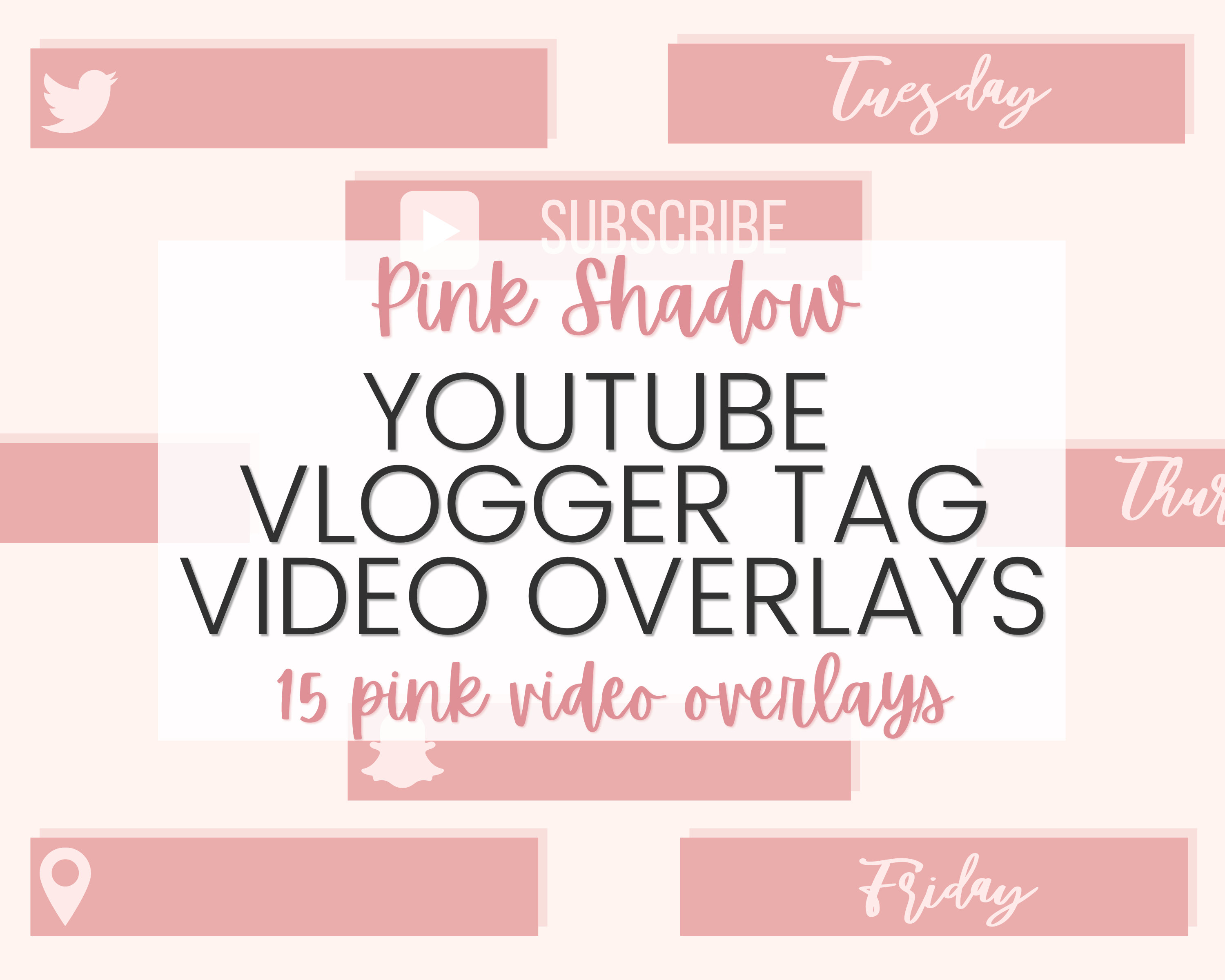 Youtube Video Overlay Youtube Button Youtube Vlogger Tag - Etsy