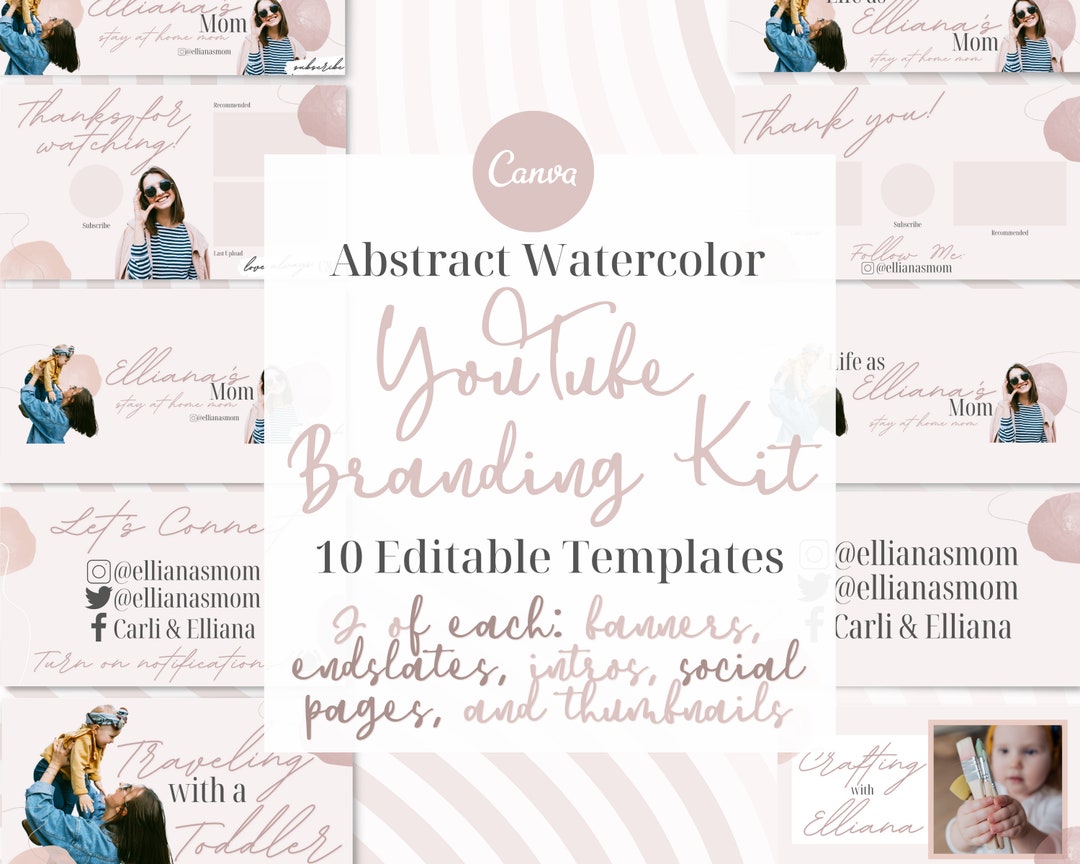 Editable Youtube Channel Branding Kit - Youtube Templates - Editable ...
