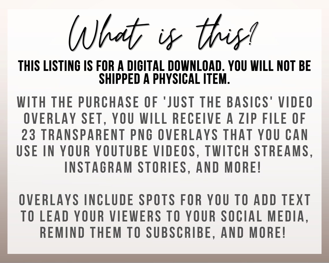 Youtube Video Overlays Transparent Video Overlays - Etsy