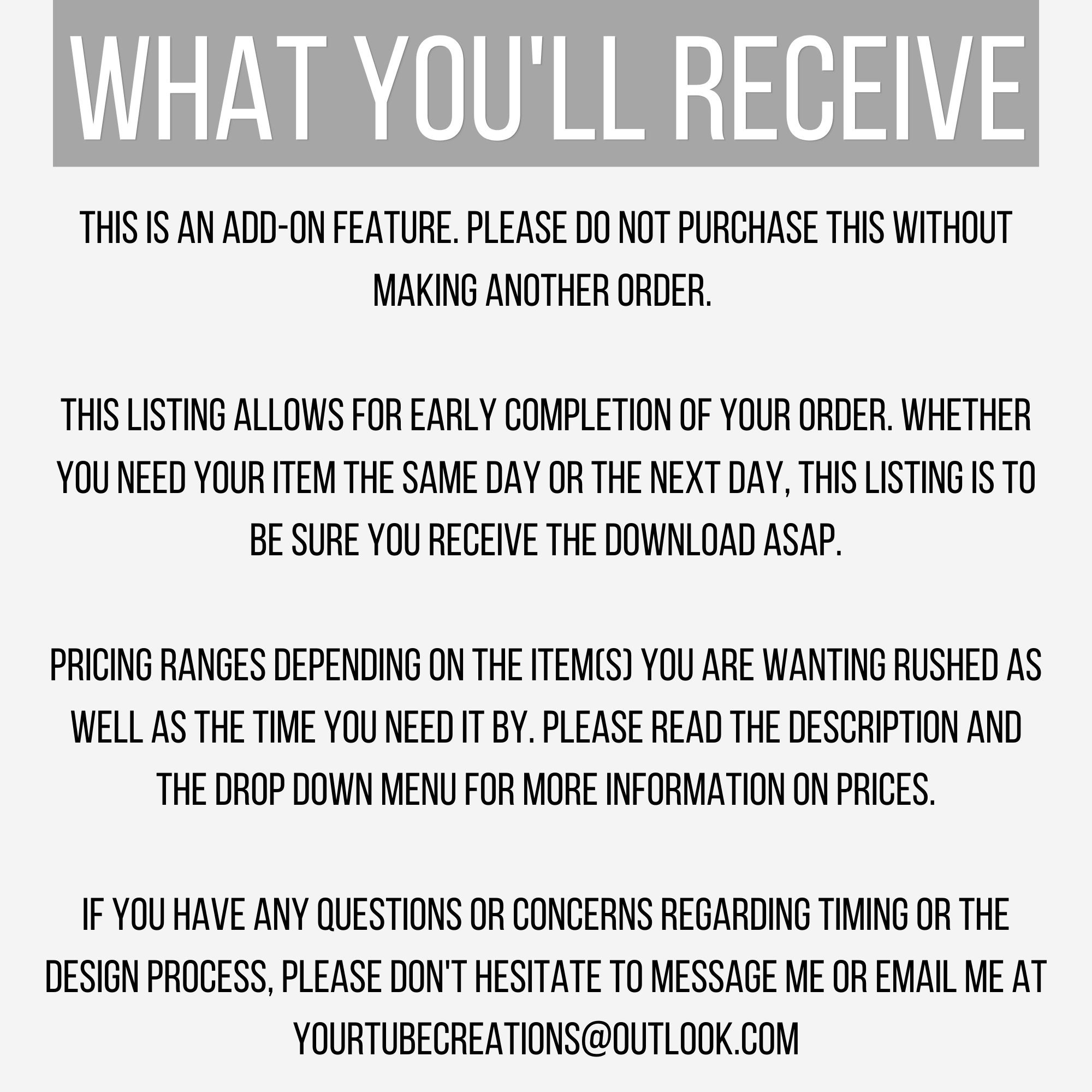 Rush Your Order - Early Completion - Rush Delivery - Fast Completion - Etsy