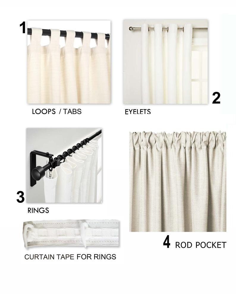 Rust Linen Curtain Panel - Farmhouse Style, Washed Linen - Etsy