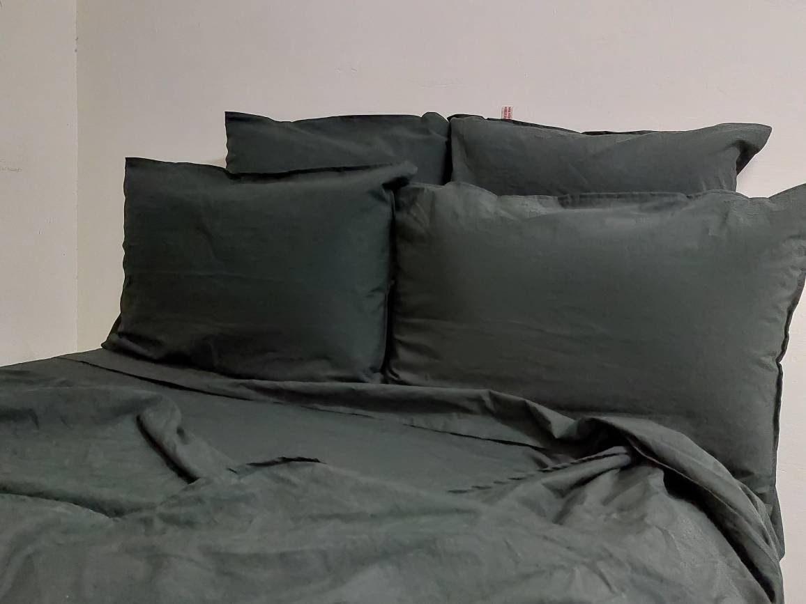 Linen 100% Pure Olive Green Duvet Cover/3pcs Set Olive Green - Etsy