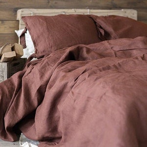 Linen 100% Pure Duvet Cover -dark Brown Duvet Cover Set-brown Duvet ...