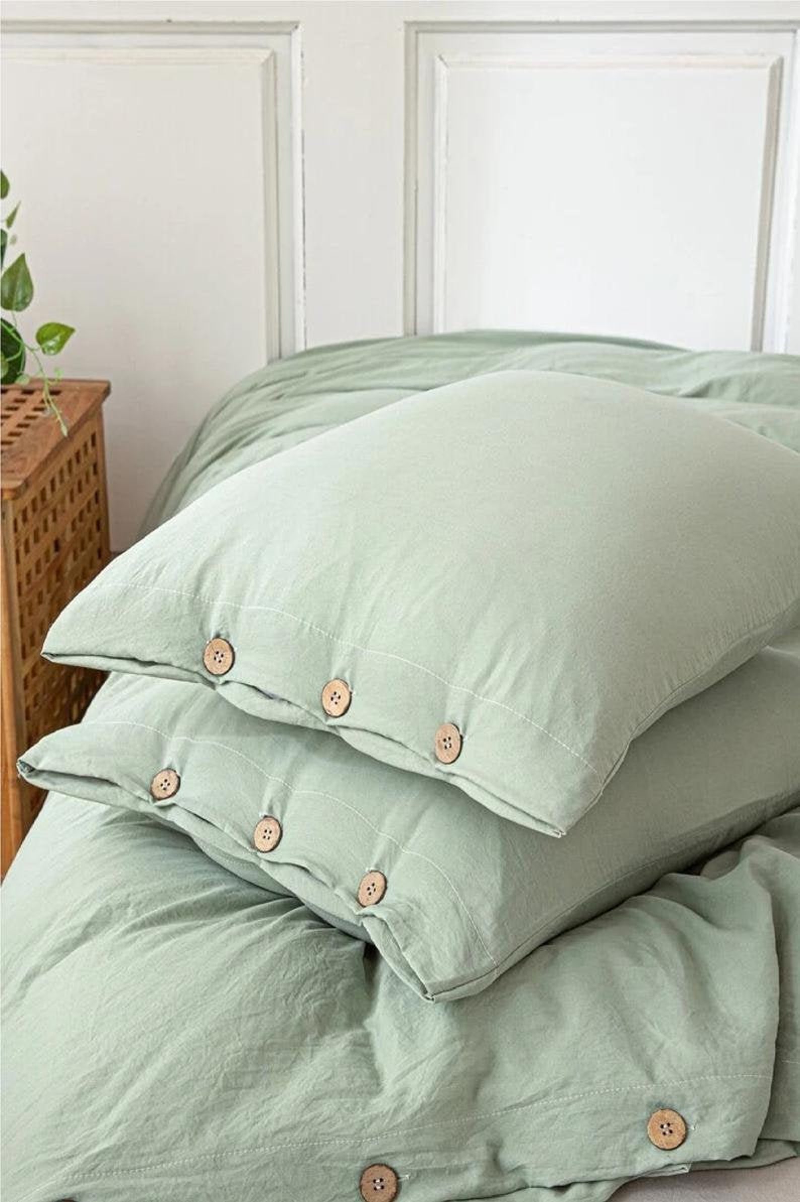 Sage Green Shams/cotton Pillow Shams / Cotton Pillow Cover Set | Etsy