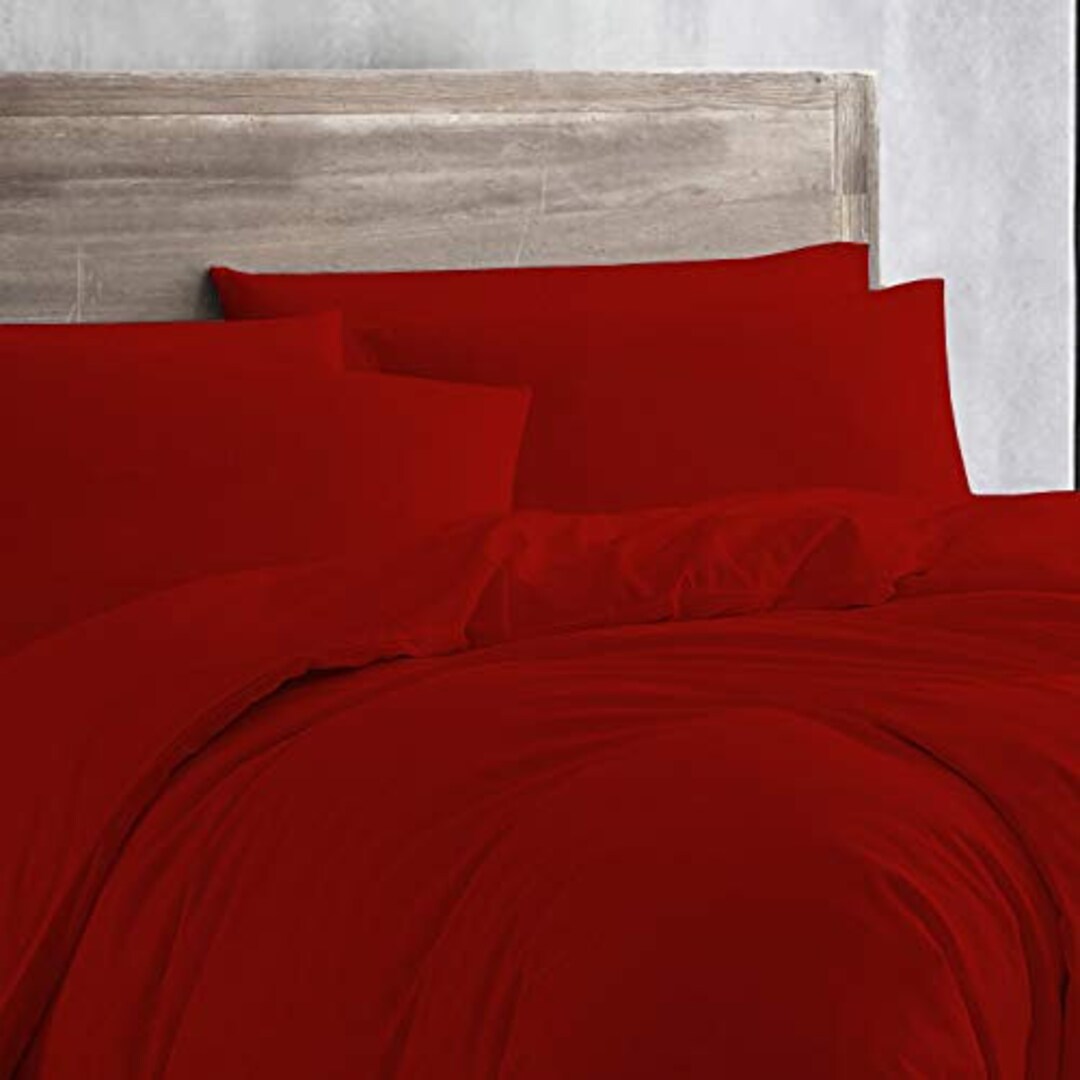 Linen 100% Red Burgundy Linen Sheet Set / Red Linen Bedding - Etsy
