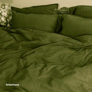 Linen 100% Pure Moss Green Duvet Cover/3pcs Set Moss Green Duvet ...