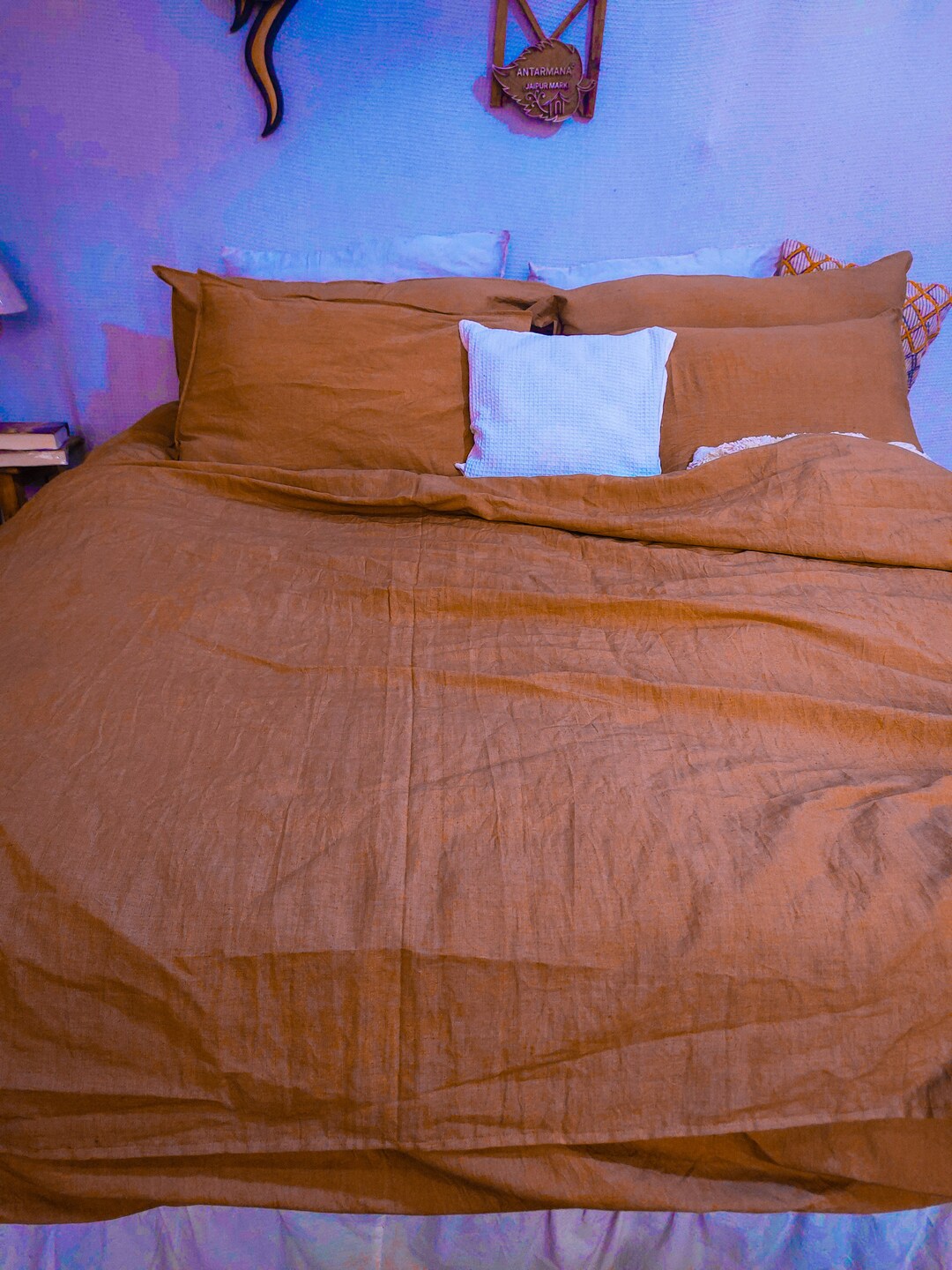 Linen Rust Duvet Cover - With Two Pillow Cases - Rust Bedding- Rust ...