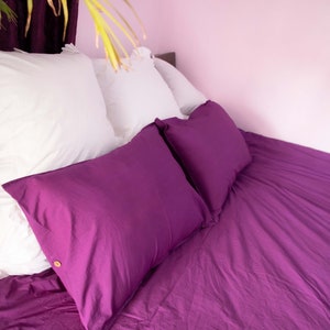Linen 100% Violet Sheet Set /violet Bedding Set / Linen Bedding Set / 1 ...