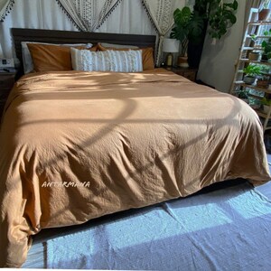 Linen Sheet Set / Rust Linen Bedding Set / 1 Flat + 1 Fitted Sheet + 2 ...