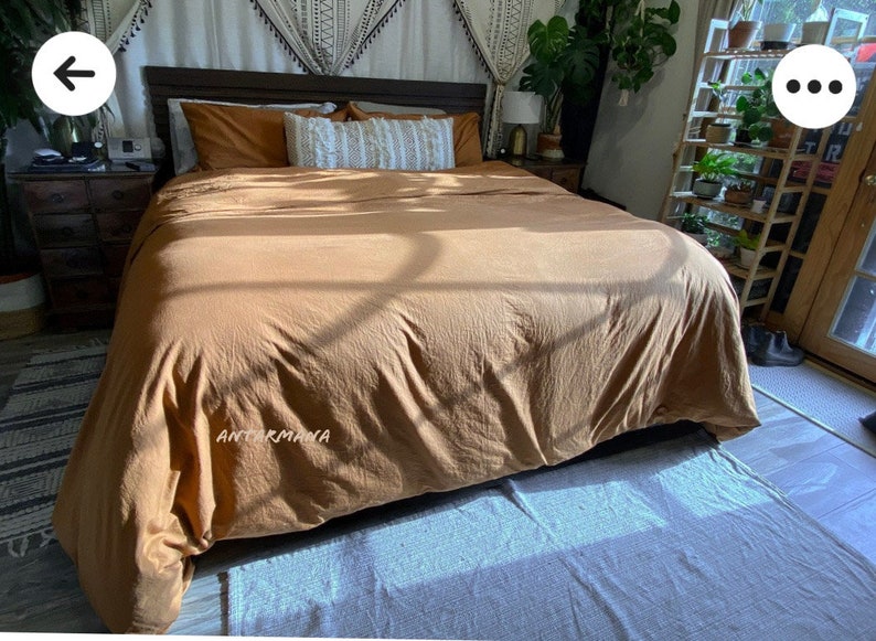 Rust Cotton Sheet Set: Includes Flat, Fitted Sheets & Pillowcases - Etsy