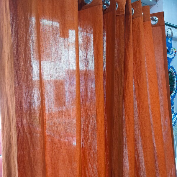 Orange Curtains - Etsy