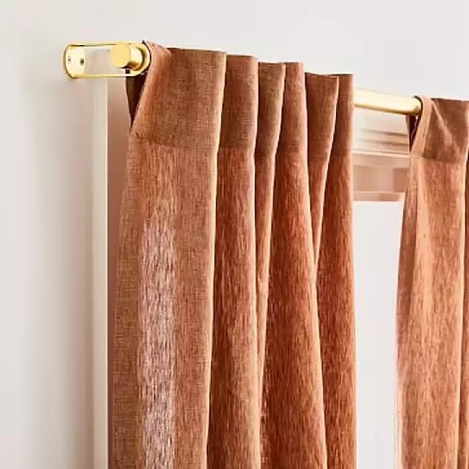 Rust Washed Linen Long Curtain/2 Panels Solid Farmhouse and - Etsy