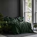 Organic Cotton Forest Green Sheet Set: Includes Flat, Fitted Sheet ...