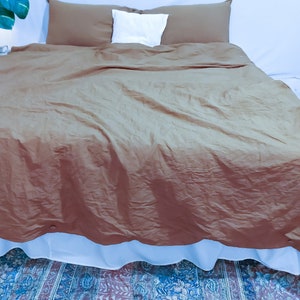 Linen Earthy Brown Duvet Cover / Brown Cotton Duvet Cover - Etsy