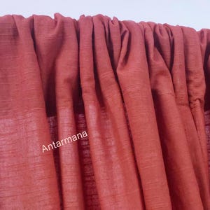 Rust Washed Linen Curtain Panel Set, Farmhouse Style - Etsy