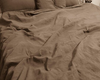 Linen 100% Dark Brown Sheet Set /dark Brown Bedding Set / Linen Bedding ...