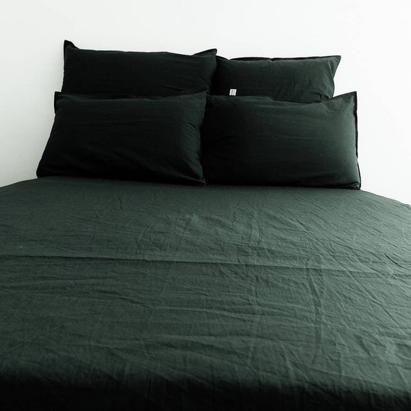 Dark Green Linen Sheets - Etsy