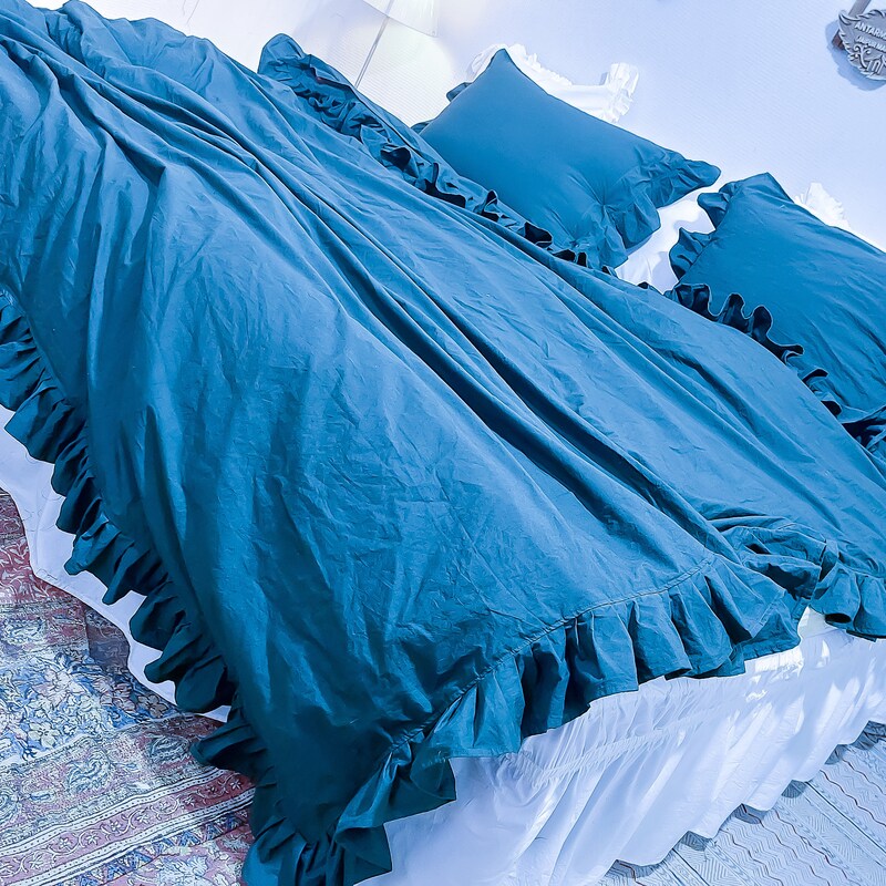 Linen Ruffle Duvet Cover - Etsy