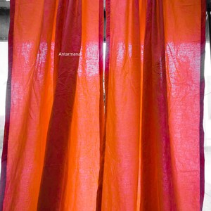 Rust Washed Linen Long Curtain/2 Panels Solid Farmhouse and Modern ...