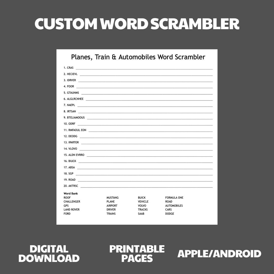 Custom Word Scrambler Instant Digital Download Printable Etsy custom-word-scrambler-instant-digital-download-printable-etsy