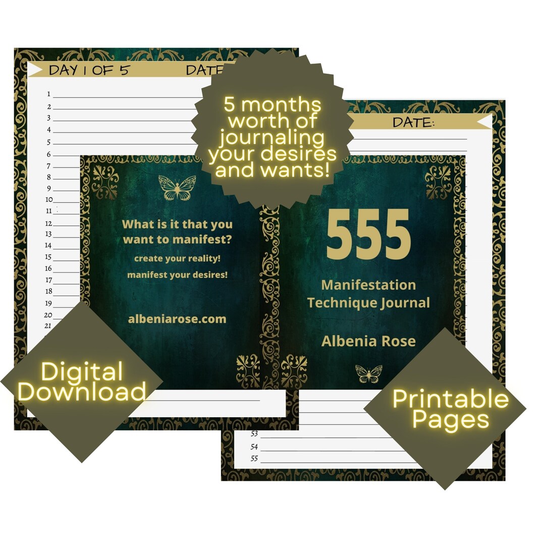 Angel Number 555 Manifesting Technique Journal Manifest Your - Etsy