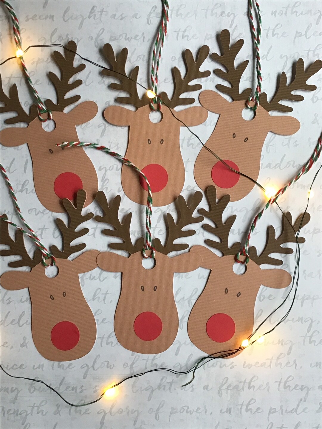 Reindeer Gift Tag / Christmas Reindeer Gift Tag Set - Etsy