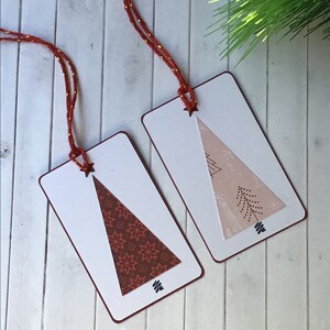 Christmas Tree Gift Tags Set of 6 Red Tree Holiday Tags - Etsy