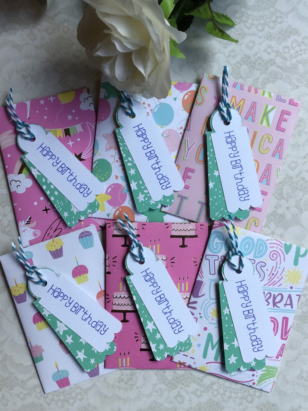 Birthday Gift Card Holders / Set of 6 Happy Birthday Gift Card Cash ...