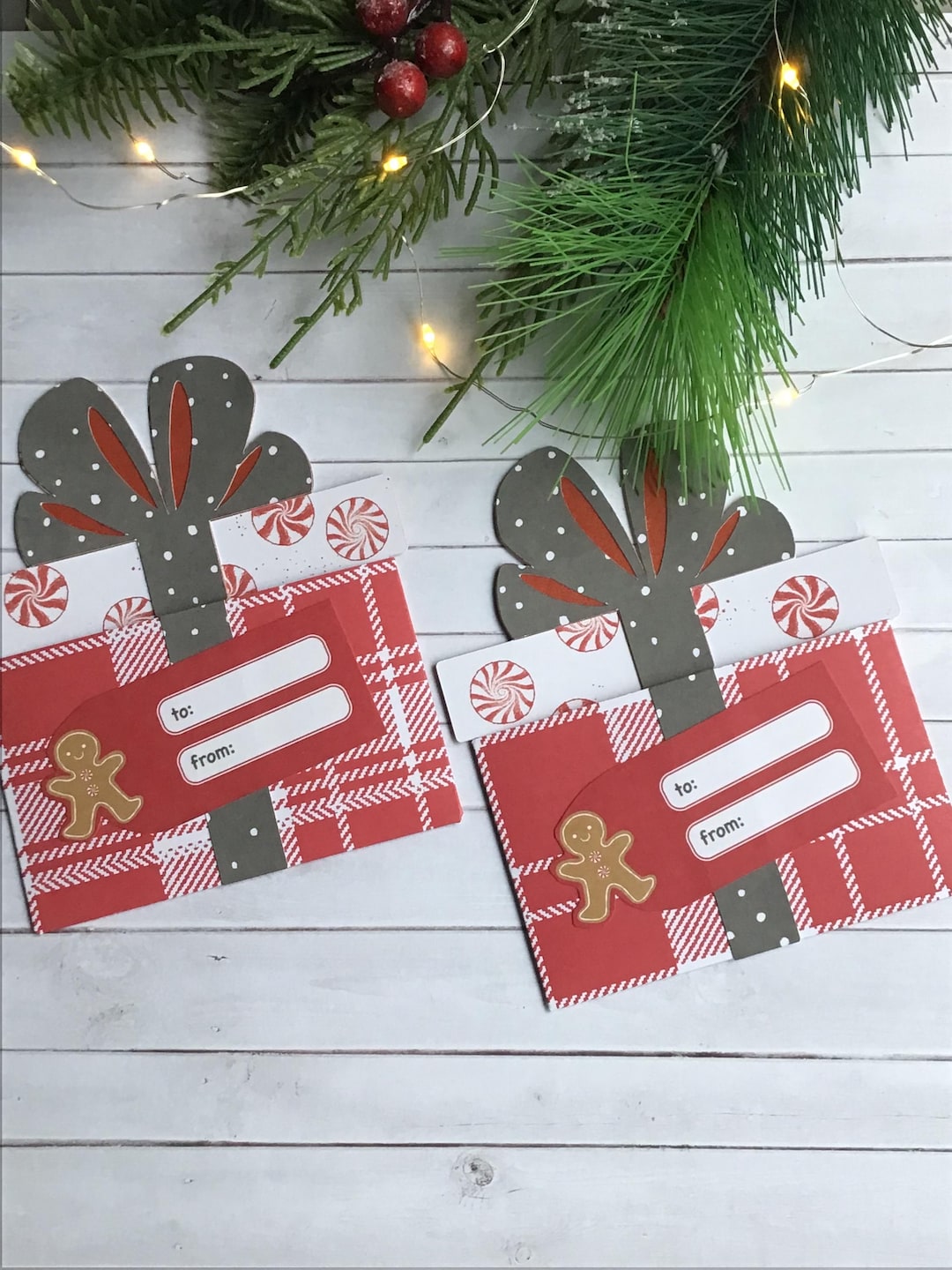 Gift Card Holders for Christmas / Gingerbread Peppermint Gift Card ...