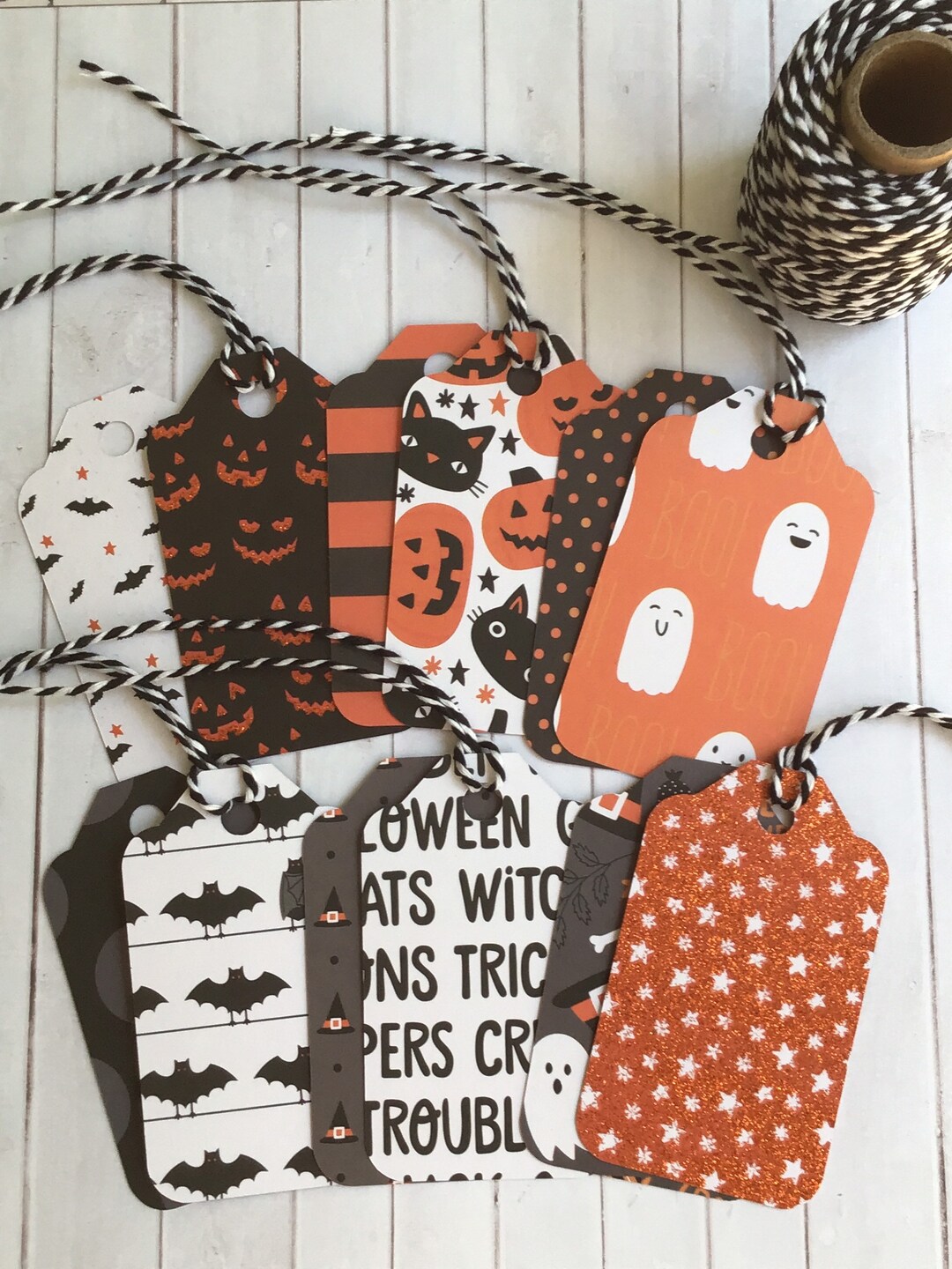 Halloween Gift Tags / Halloween Party Favor Bags Tags / Set of 12 ...
