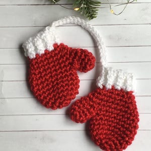 Crochet Mitten Ornament / Mitten Gift Tag / Mini Mittens / Sparkly ...