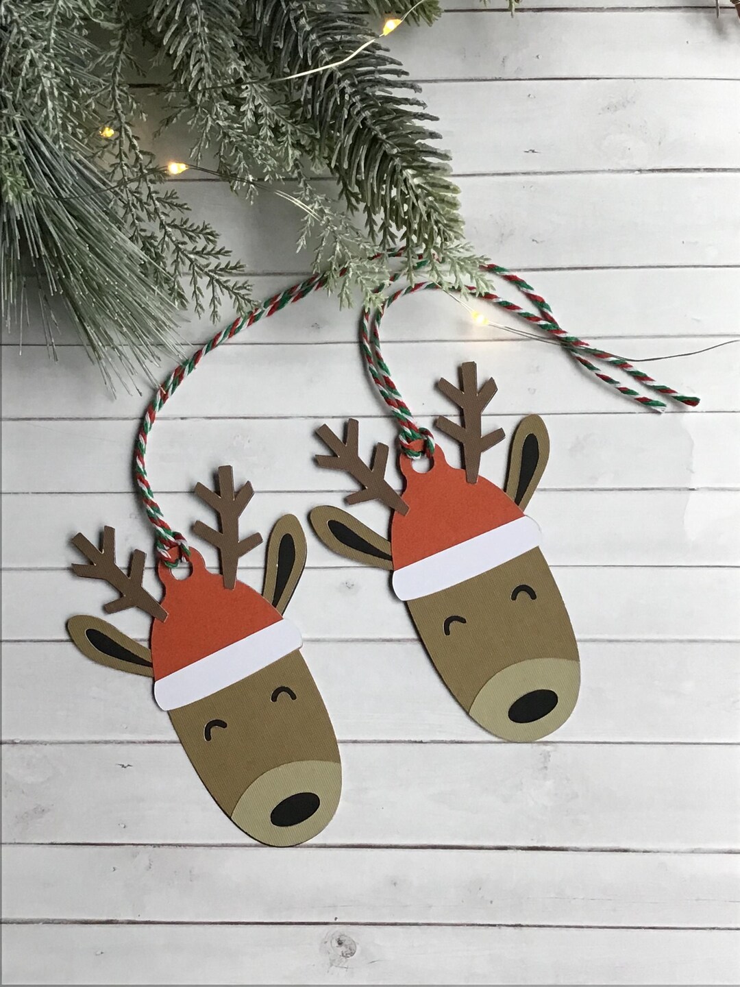 Reindeer Christmas Santa Gift Tag: Set of 6 Reindeer Christmas Gift ...