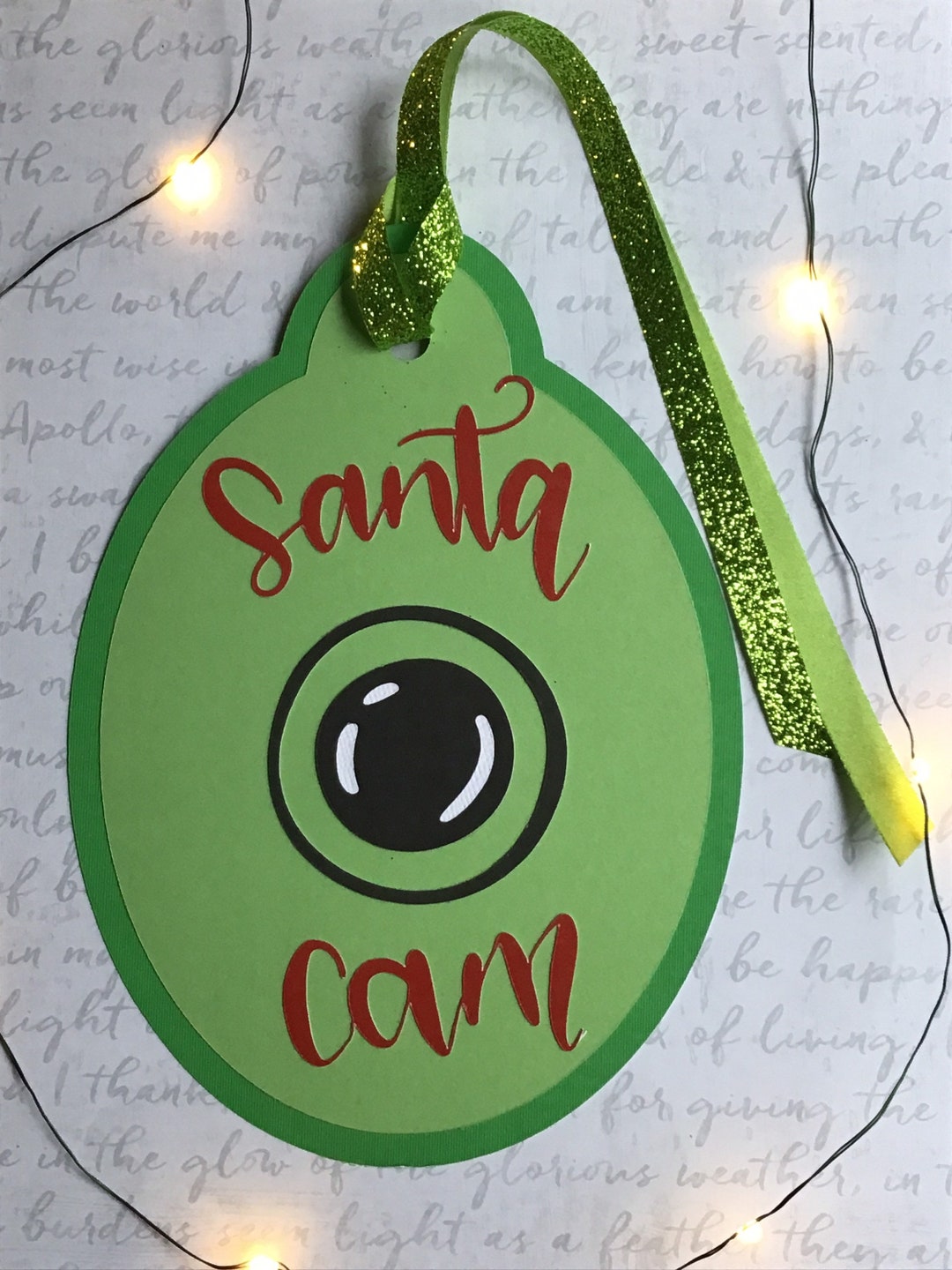 Santa Cam Large Gift Tag / Christmas Santa Cam Jumbo Gift Tag / Unique ...