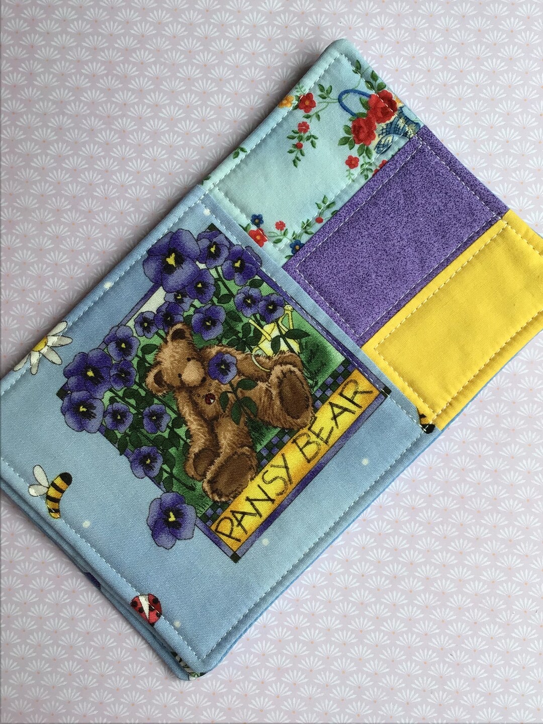 Quilted Mug Rug Flower Seed Packet / Spring Mug Rug Coaster 8.5 X 5.25 ...