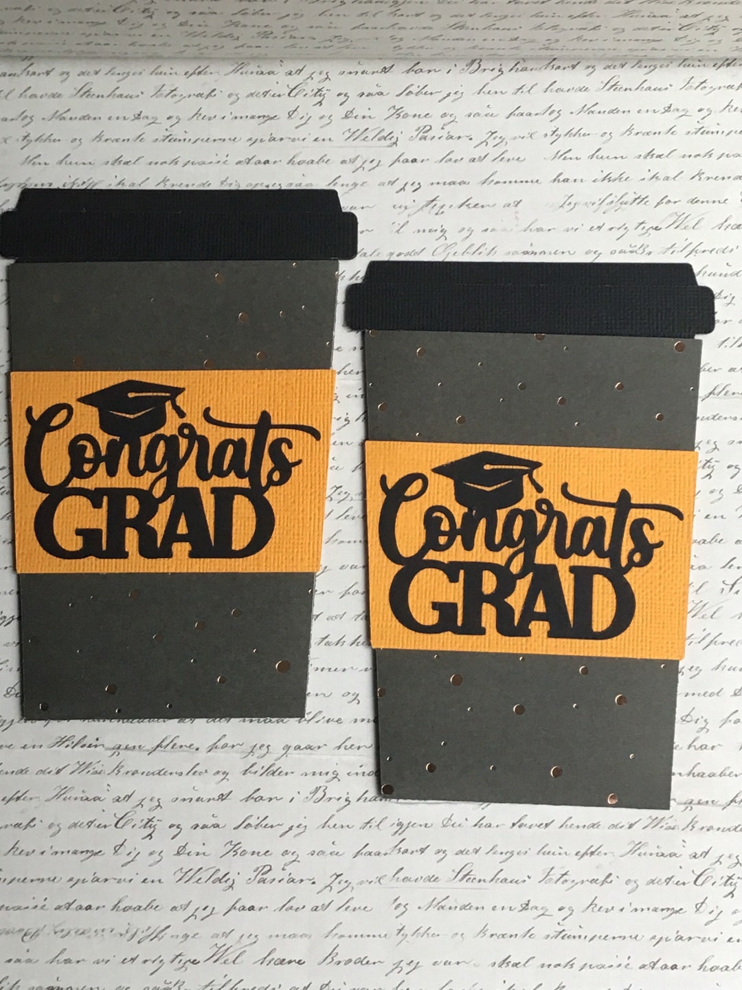 Set of 2 Graduation Gift Card Holders / Coffee Cup Gift Card Holder for ...