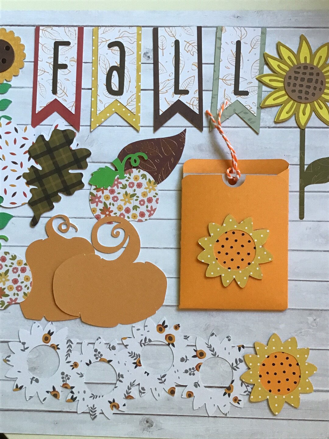 Fall Die-cut Embellishments: Sunflower, Pumpkin, Leaves - 13 Piece ...