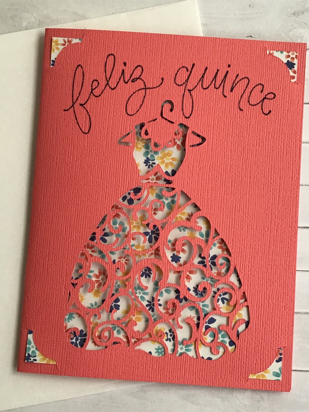 Feliz Quince Happy 15 Birthday Card / Happy 15 Dress Card / Quinceanera ...
