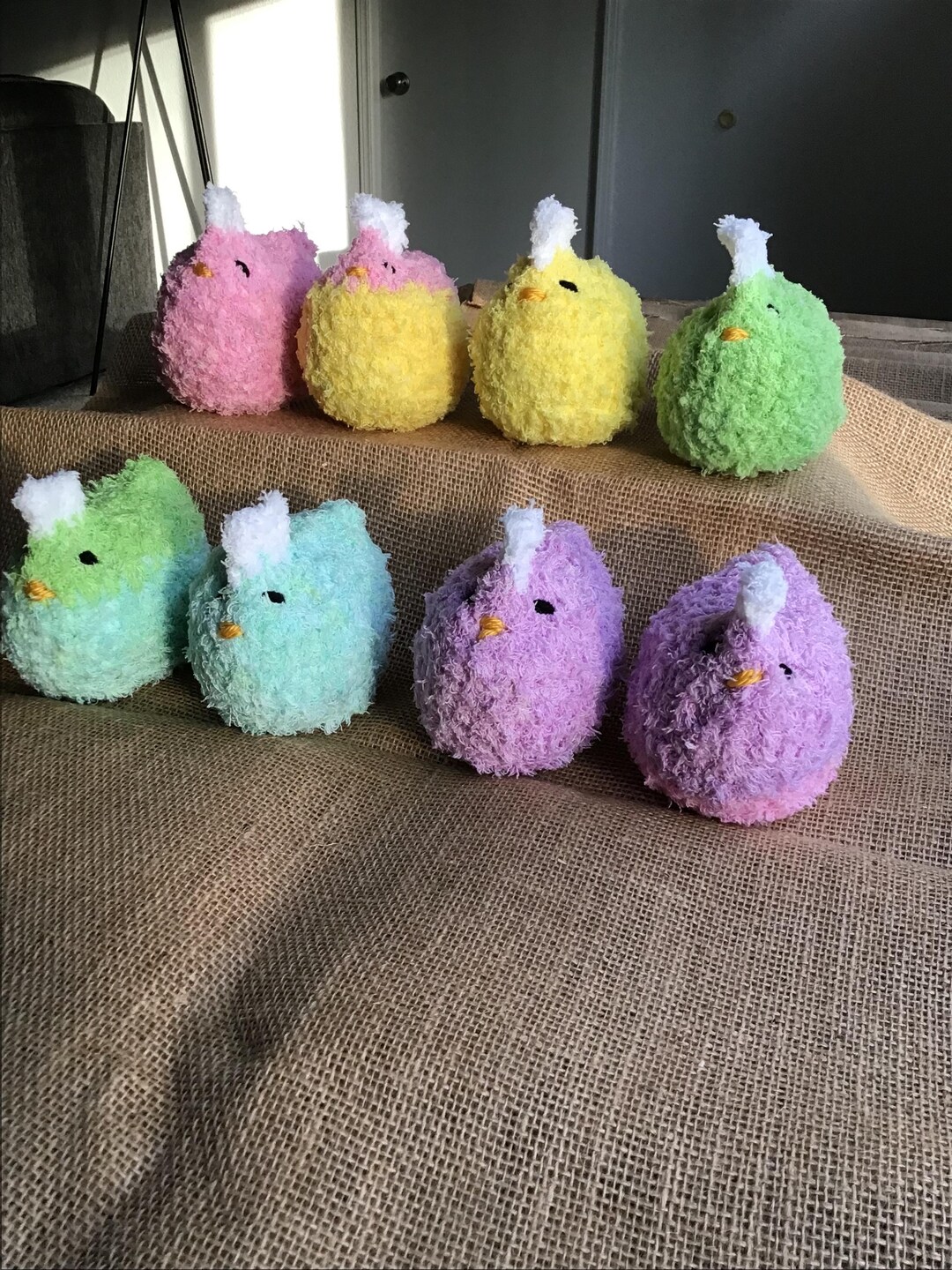 Crochet Easter Chicken Plush Easter Basket Chicken Stuffie Fuzzy ...