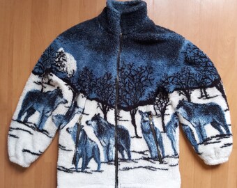 Wolf Print Jacket | Etsy