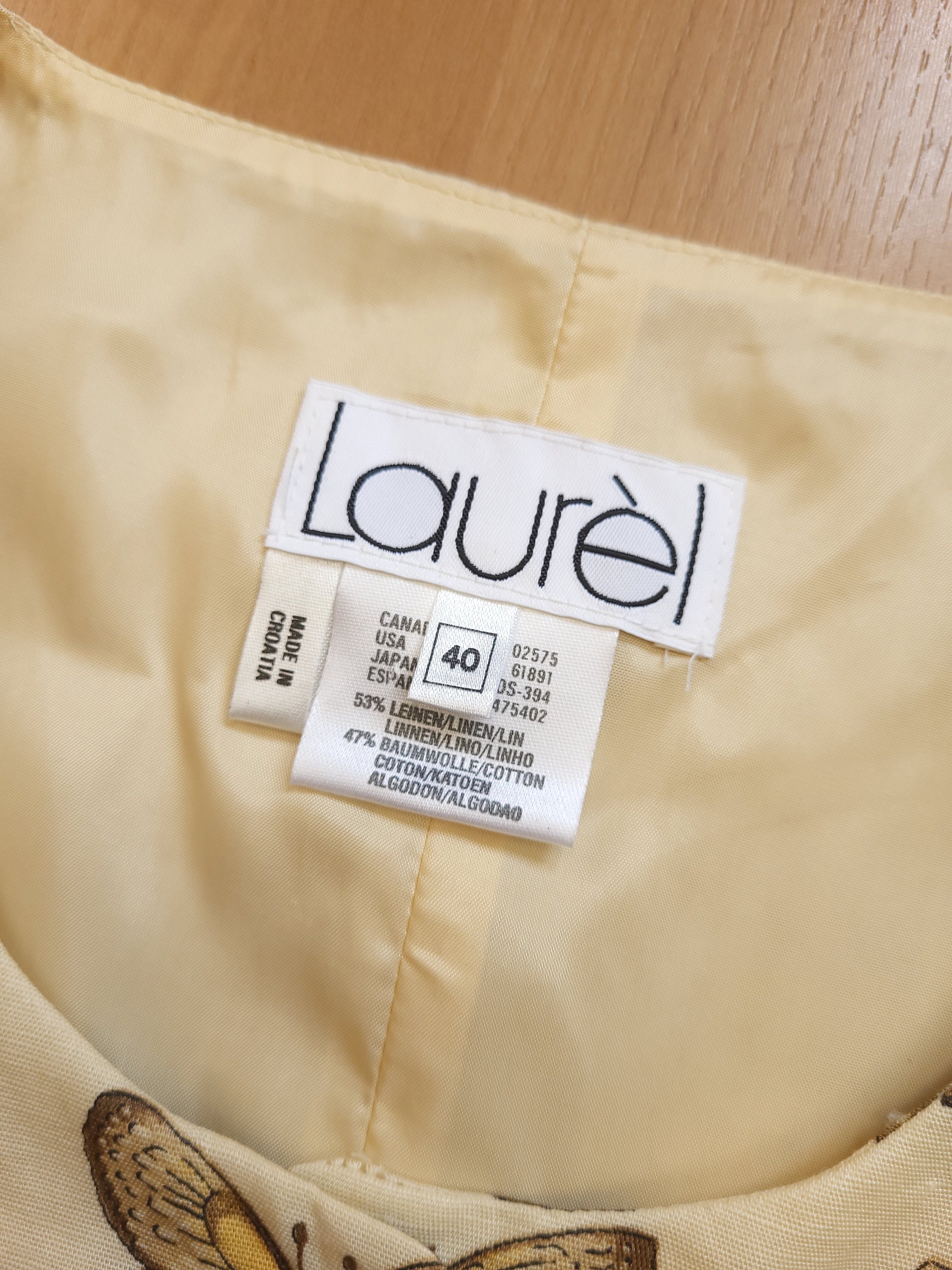 Vintage Laurel Escada Butterfly Print Vest Linen/cotton Blend Boho ...