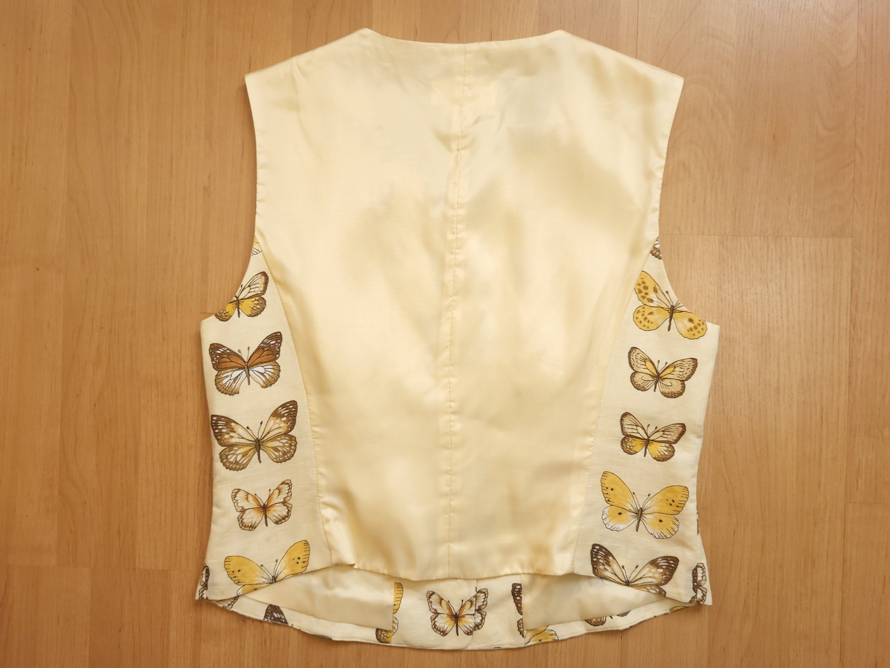 Vintage Laurel Escada Butterfly Print Vest Linen/cotton Blend Boho ...