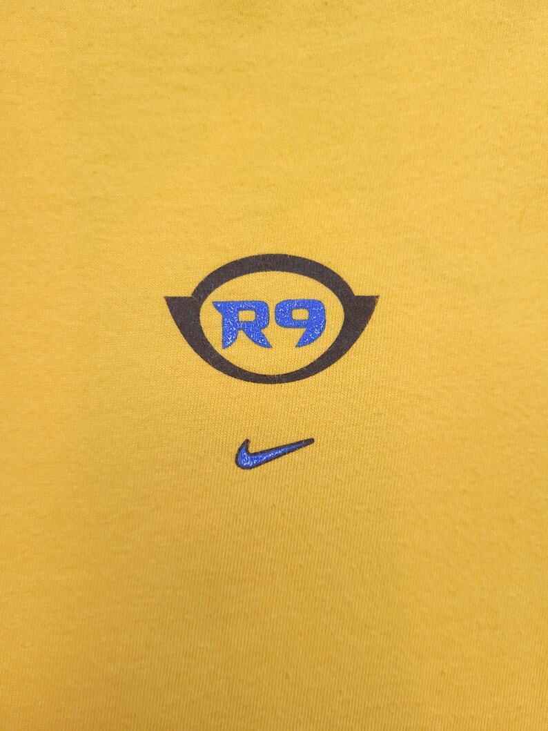 Rare Vintage Nike Ronaldo R9 T-shirt Football Soccer Yellow Shirt ...